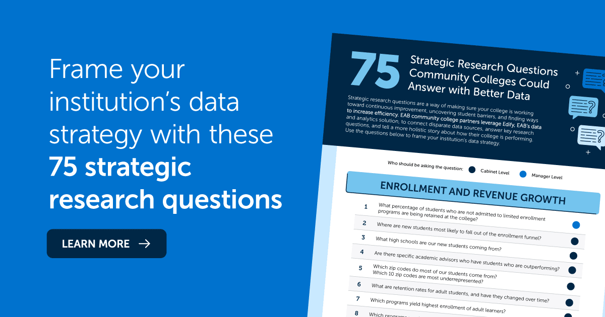 75 strategic research questions community colleges could answer with ...